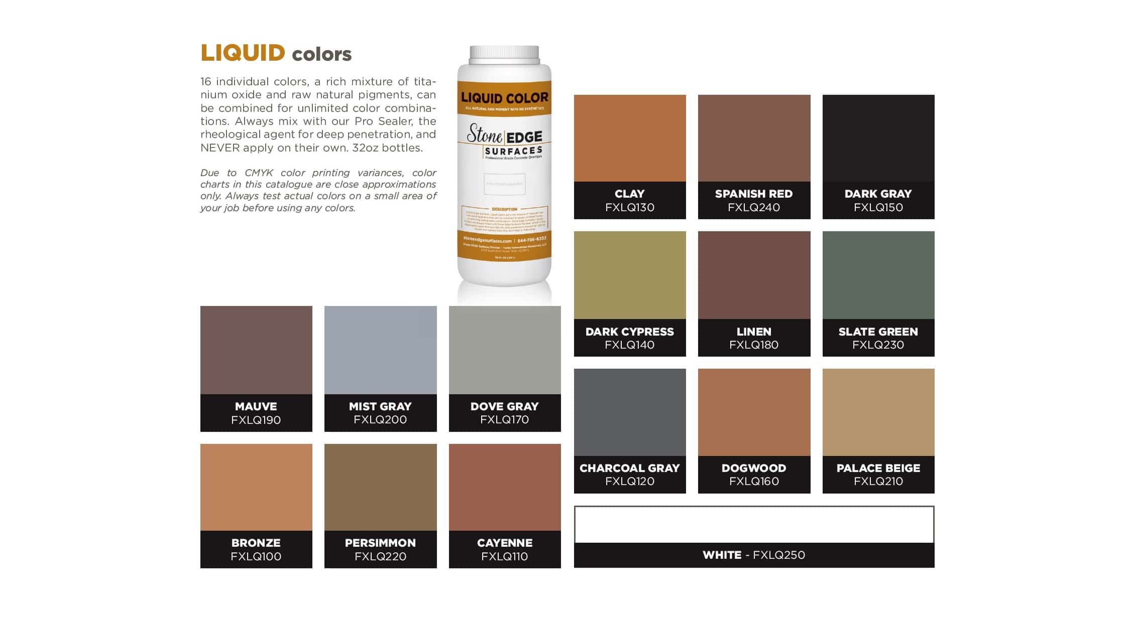 Liquid Colors for Concrete Overlay Mixes | Resinous Flooring Supply